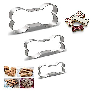 Stainless Steel Metal Dog Bone Shape Cookie Cutter Set, Treats and Crafts