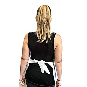 KingSeal Bib Style Disposable Poly Aprons, 24 by 42 Inches, White, Individually Wrapped - 1 Box of 100 Aprons (100 Count)