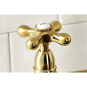 Kingston Brass KS1277AXBS Heritage 8-Inch Kitchen Faucet with Brass Sprayer, Brushed Brass