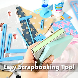 UPTTHOW 6Pcs Bookbinding Easy Scrapbooking Tools for Starter, Complete Great Stencils and Cutter Guide Kit Can Be Made Into Notebook Calender Junk Journal Handbook