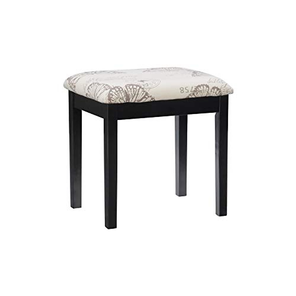 Linon Home Dcor Linon Black Butterfly Stool Vanity Set with Bench, 36"w x 18"d x 30"h,