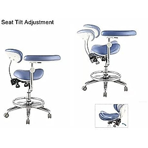 Deluxe Dental Saddle Chair Medical Stool PU Leather High Density Height Adjustable