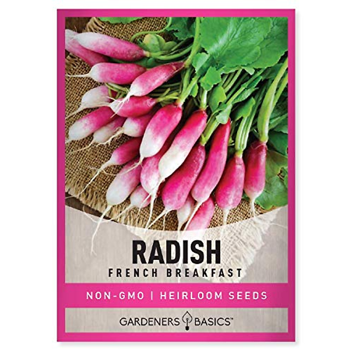 Radish Seeds for Planting - French Breakfast Variety Heirloom, Non-GMO Vegetable Seed - 2 Grams of Seeds Great for Outdoor Spring, Winter and Fall Gardening by Gardeners Basics