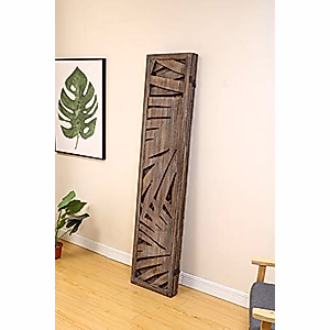 Proman Products Palm Spring 4-Panel Folding Screen Room Divider FS37151 Made in Natural Paulownia Wood, Carbonized Finish, 60" W x 67" H x 1" D (Max Extend), 15" W x 67" (Per Panel), Smoked Brown