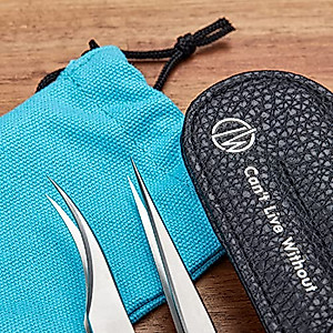 Eyelash Extension Tweezers Set of 2 Eyelash Tweezers - Isolation Tweezers Eyelash Extensions and Volume Lash Tweezers - Straight and Pointed Curved Tweezers - Professional Lash Tweezers – by CLW