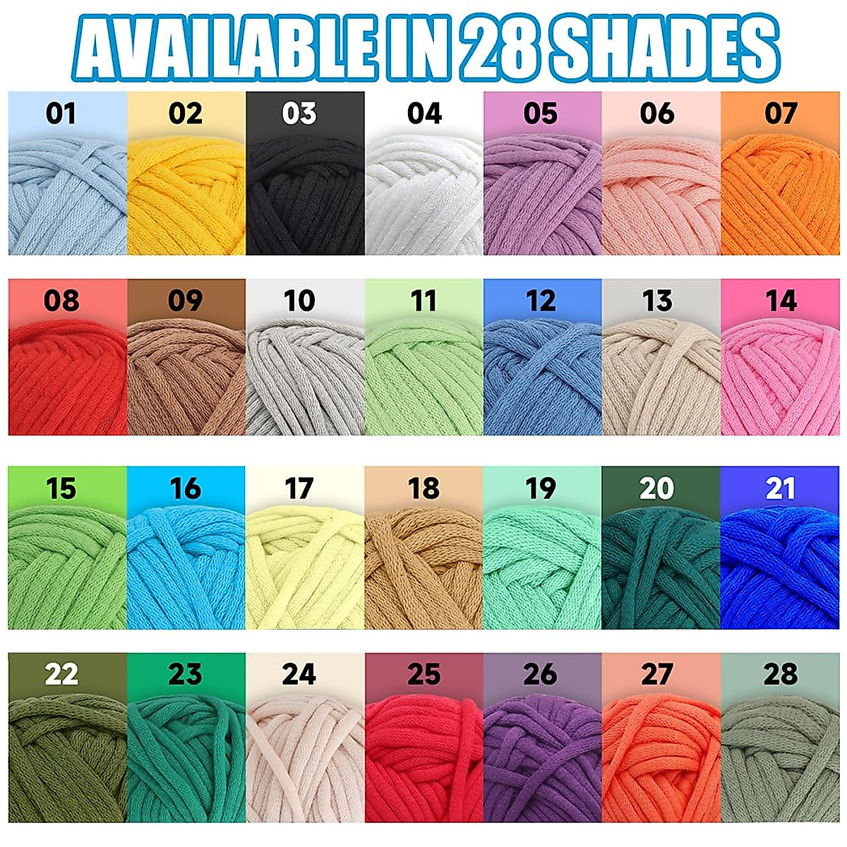 60g White Yarn for Crocheting and Knitting;66m (72yds) Cotton Yarn for Beginners with Easy-to-See Stitches;Worsted-Weight Medium #4;Cotton-Nylon Blend Yarn for Beginners Crochet Kit Making