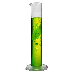 EISCO Plastic Graduated Cylinder, 500mL - Class B - Stable Hexagonal Base - Premium Polypropylene - Lab Cylinder, Measuring Cylinder