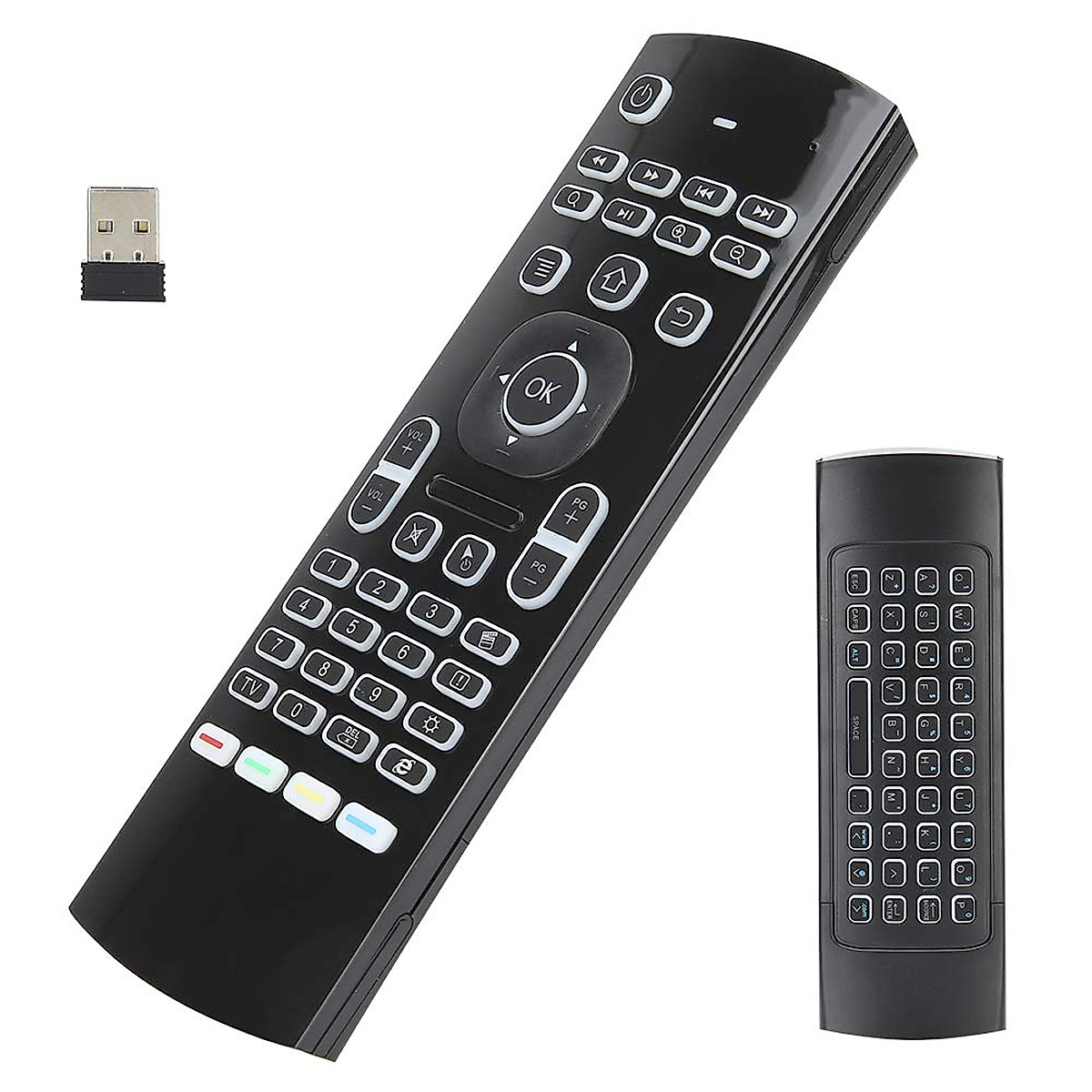 VINGVO Wireless Keyboard, Infrared Sensor Infrared Keyboard, Double Sides Keyboard with Remote Control 2.4G Backlight Gaming Pads for PC, Projectors, TV Boxes, Home Theater