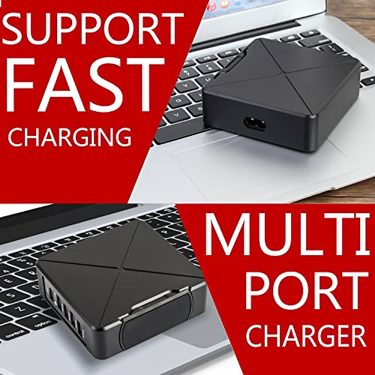 Wyssay 60W 5-Port USB Power Charger, USB Charging Station - Multi Charger,USB Fast Charger Compatible with iPhone 13/12 Mini/11/Xs/XR/X/8 Plus/7/6s/5/iPad