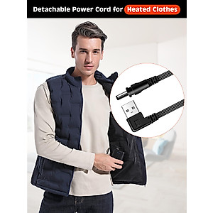 ECIFEE 2pcs Short USB Cables, USB Cable Detachable Power Cord for Heated Clothes/Jacket/Vest/Sweater/Thermal Underwear Portable 5V Power Wire
