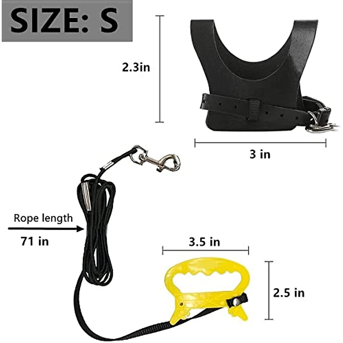 Pet Parrot Bird Harness and Leash, Adjustable Bird Harness Leash for Trainning, Black Fashion Vest, Suitable for Cockatiel,Parrot,Parakeets Conures, Macaws, Parrots, Love Birds，Finches (S)