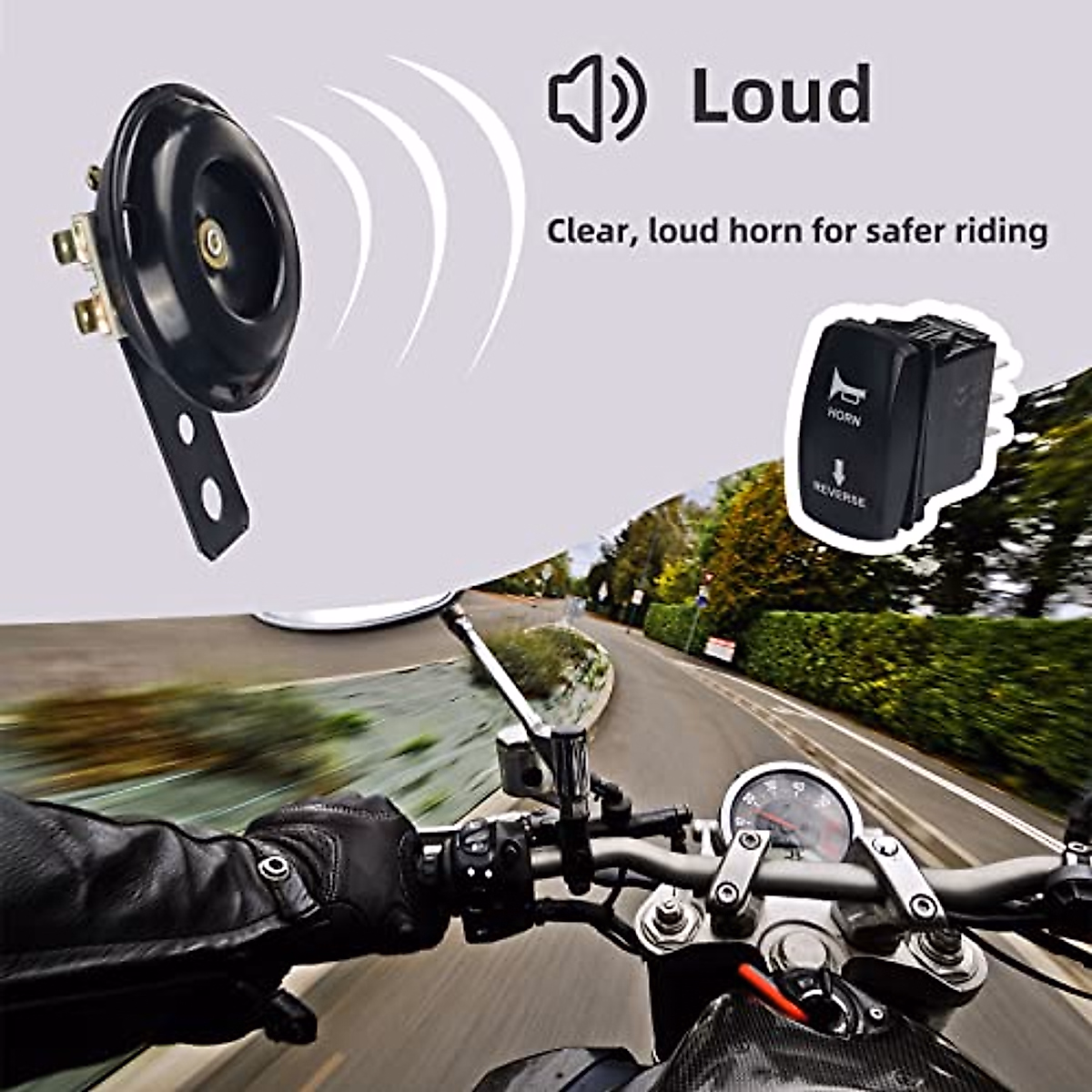 Universal ATV UTV Turn Signal Kit,SXS Street Legal Kit with Turn Signal Light Rocker Switch Flasher Relay Fuse Line LED Lightsfor SXS Dirt Bike Polaris RZR Can-Am Kawasaki Motorcycle