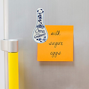 Essence of Europe Gifts Oma is The Greatest Mini Ceramic Spoon Rest Magnet