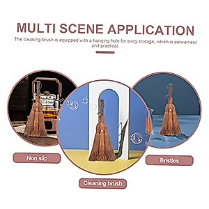 ORFOFE Brown Silk Broom Office Decor Straw Whisk Broom Asian Broom Straw Broom Mini Brush Housewarming Escoba De Household Palm Broom Astetic Room Decor Cleaning Brushes Hand Brown Hair