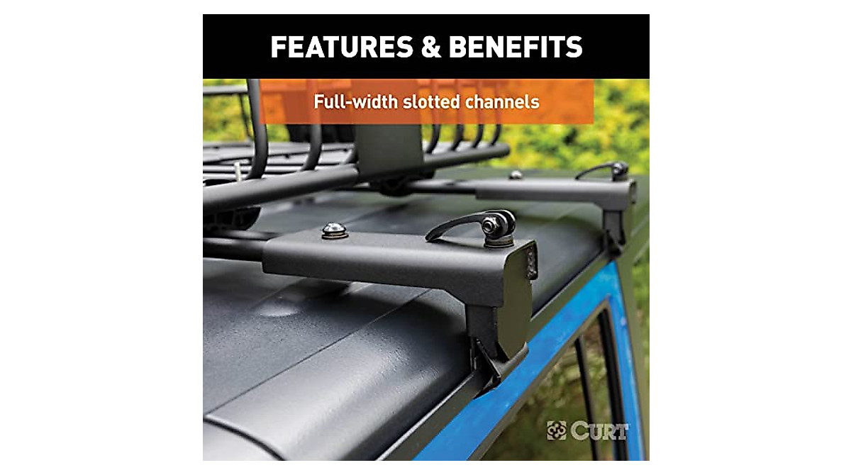 CURT Black Steel Roof Rack for Jeep Wrangler JL & Gladiator