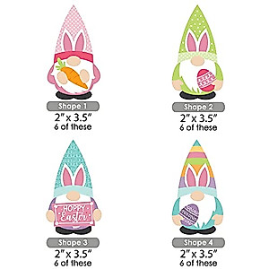 Big Dot of Happiness Easter Gnomes - Paper Straw Decor - Spring Bunny Party Striped Decorative Straws - Set of 24