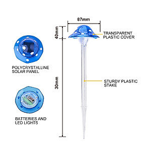 QEEPGG Solar Mushroom Lights Outdoor Pathway 6pcs, Multi-Color Changing Durable Plastic Cute LED Light, Solar Landscape Lights Waterproof for Lawn, Patio, Yard, Walkway, Driveway and Garden