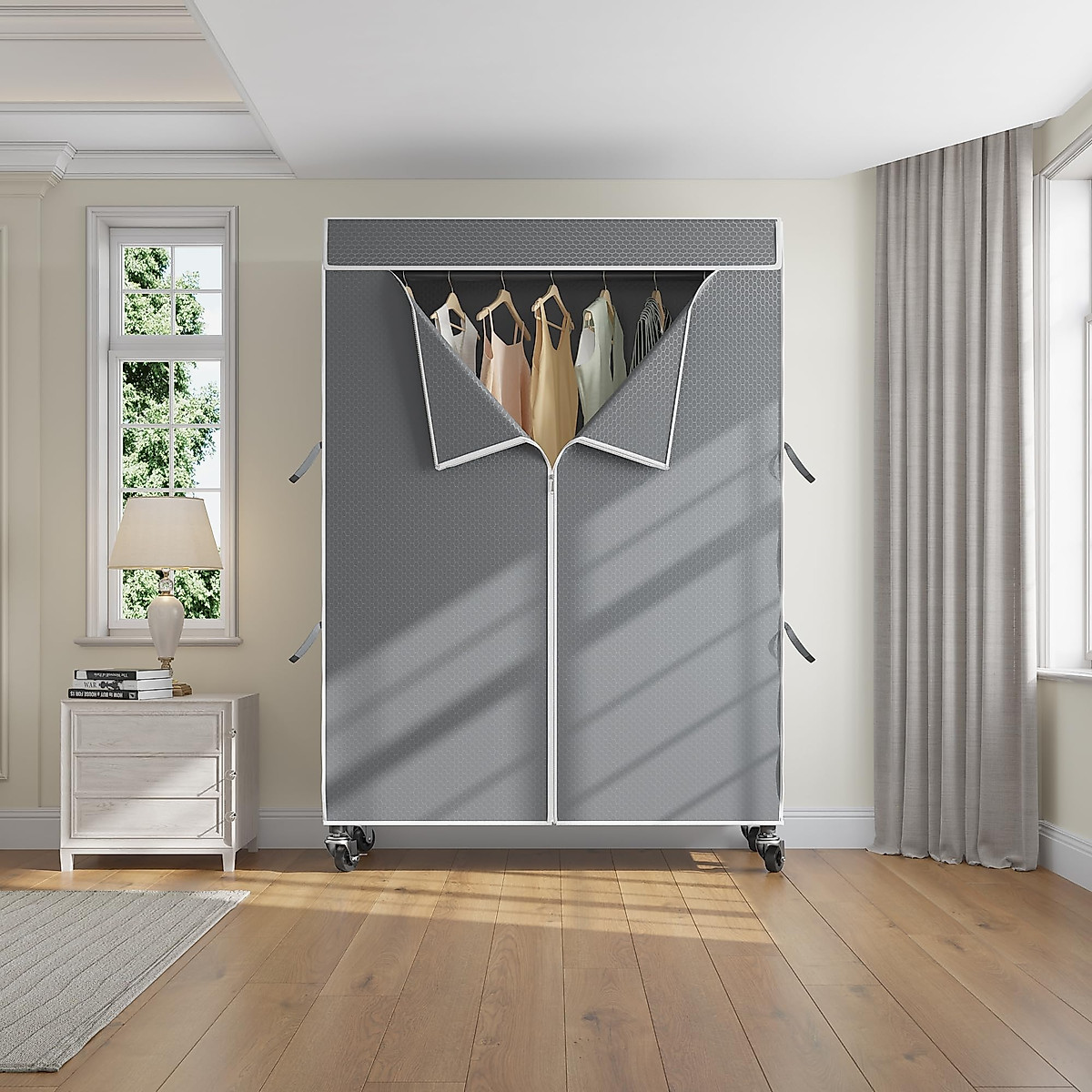 VIPEK Grey Upgarded Polyester Cover, Only fit V12 Garment Rack, 46.1" L x 18.5" W x 77.6" H