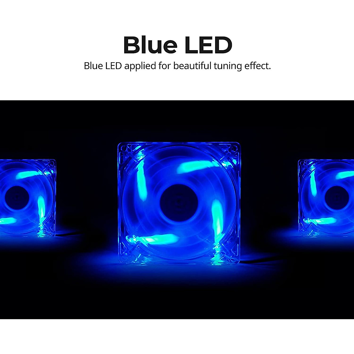 Zalman Ultra Quiet ZM-F2 92mm Blue LED Shark Fin Blade Case Fan Cooling, White ZM-F2 LED (SF)