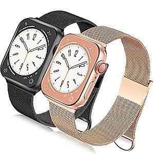 Magnetic Watch Band Compatible with Apple Watch Bands 42mm 44mm 45mm for Women Men,Milanese Loop Stainless Steel Mesh Adjustable Strap Wristband for iWatch Series 8 7 6 5 4 3 2 SE