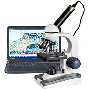 AmScope 40X-1000X LED Student Microscope + 5MP USB Camera (M150C-E5)