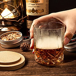 Cocktail Smoker Kit with 4 Flavors Wood Chips,Drink Smoker for Cocktail,Whiskey, Bourbon,Wine,Old Fashioned Smoker kit as a Gift for Men,Drinking Lover,Your Friends, Husband, Dad