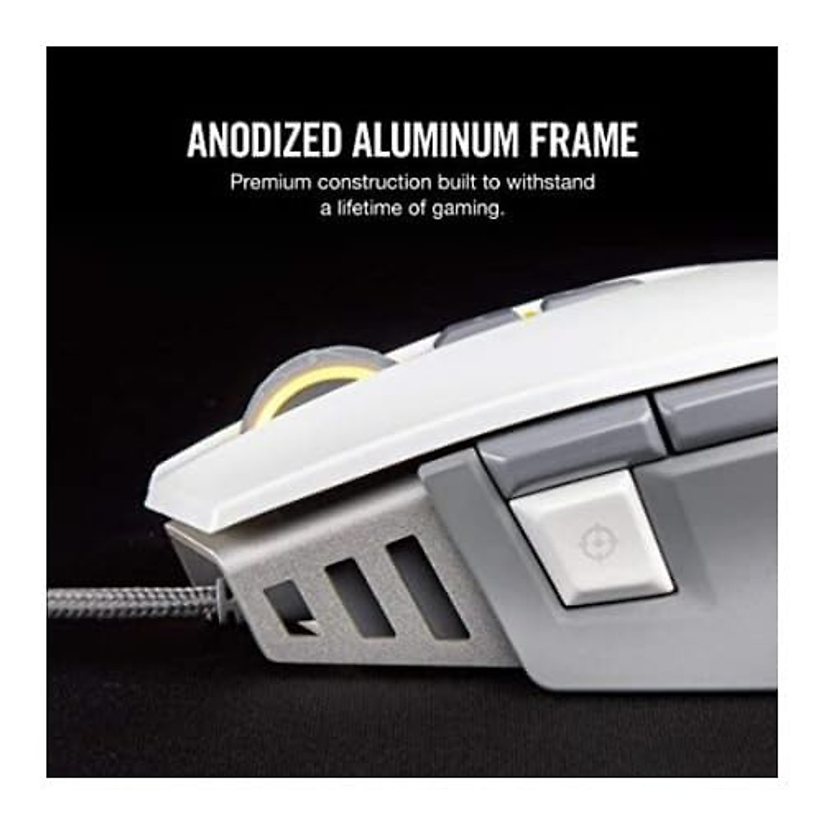 Corsair M65 RGB Elite - FPS Gaming Mouse - 18,000 DPI Optical Sensor - Adjustable DPI Sniper Button - Tunable Weights - White