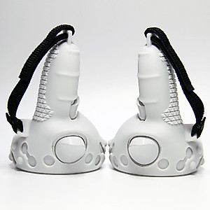 VRbrother Controller Grip Cover for Oculus Quest 2,Polka Dot Design Protect the Controllers from being Dropped and Bumped,Anti-Throw Hand Strap Adjustable Wrist Knuckle Strapstrap,VR Accessories,White