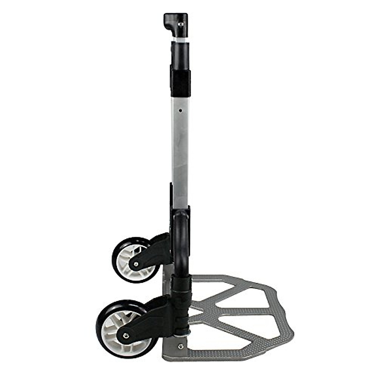 Folding Hand Dolly Truck 170 lb Capacity Aluminum Luggage Carts W/Free Bungee Cord, Collapsible (Black)