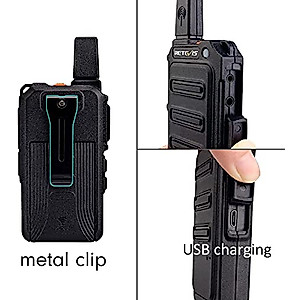 Retevis RT19 Walkie Talkies for Adults,Walkie Talkie with Earpiece and Mic Set,Metal Clip,1300mAh,USB Charger,Hands Free Two Way Radios for Warehouse Clinic Restaurant Easter Baskets for Kids (4 Pack)