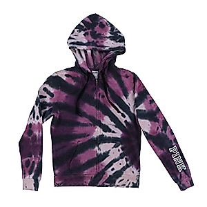 Victoria's Secret Sweatshirt Perfect Full Zip (M, Purple Tie Dye)