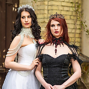 ANBALA Black Crowns for Women Tiaras for Wedding Tiaras and Crowns Crystal Princess Crown for Birthday Halloween