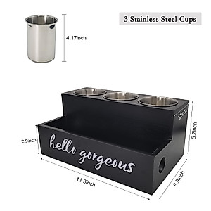 YCSWIM Stylish Blow Dryer Holder With Hot Tools Organizer Bathroom Vanity Countertop Organization for Vanity Cabinet Storage Stand Makeup,Straightener,Brush,Vanity