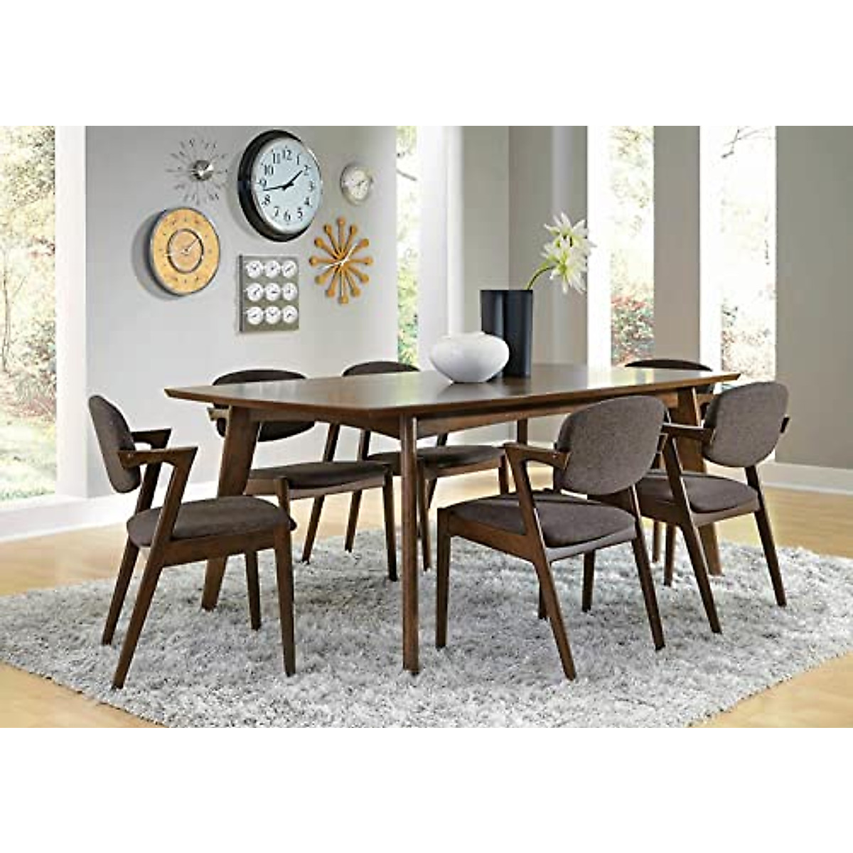 Coaster Malone (Set of 2) Dining Side Chairs Grey and Dark Walnut 20.25"D x 22.75"W x 30"H 105352