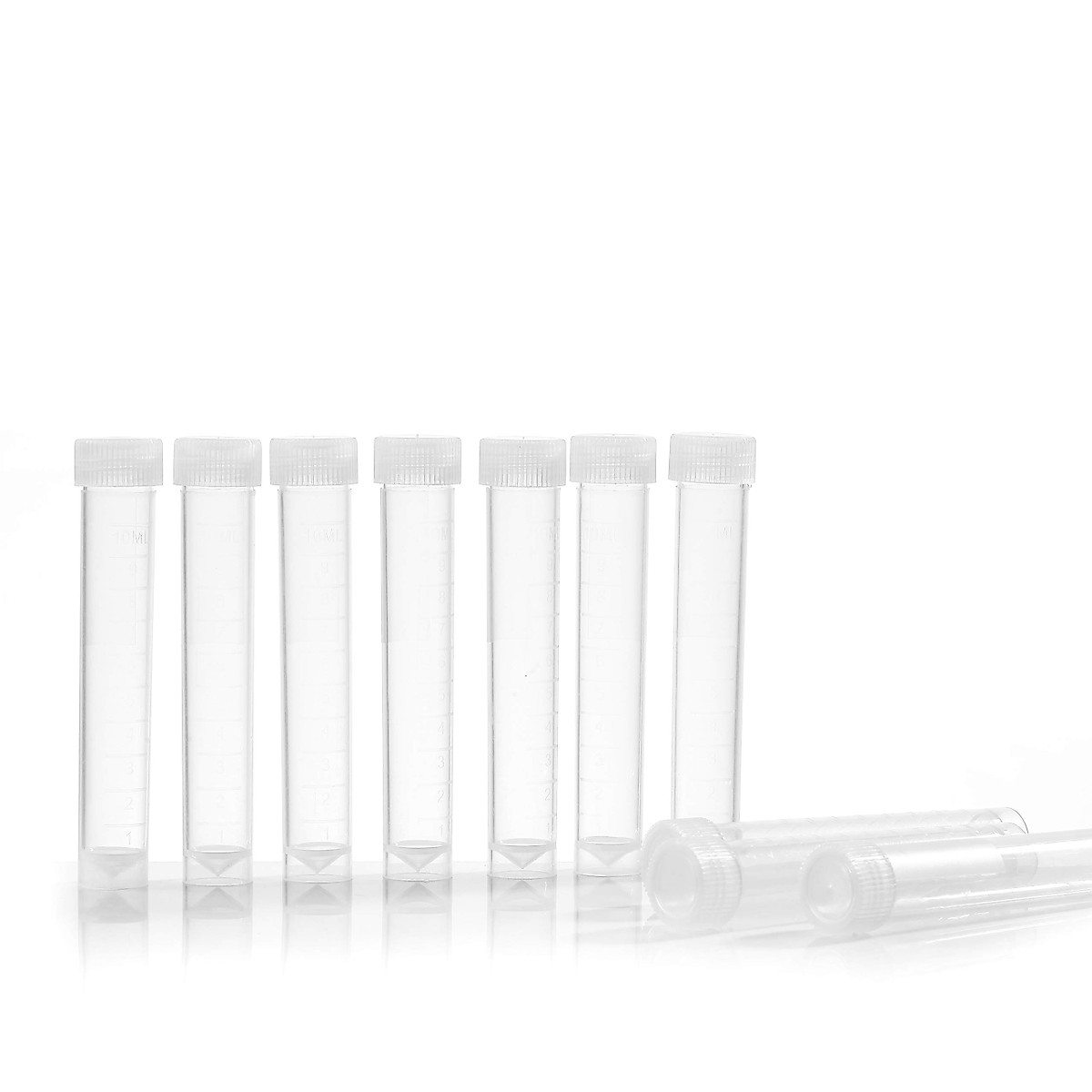 Z-Color 10pcs 10ml Lab Plastic Frozen Test Tubes Vial Seal Cap Container for Laboratory School Educational