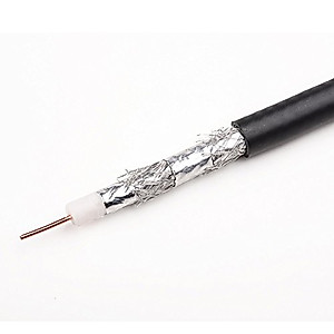 Cable Matters 3-Pack CL2 in-Wall Rated (CM) Quad Shielded Coaxial Cable 3 ft (RG6 Cable, Coax Cable) in Black