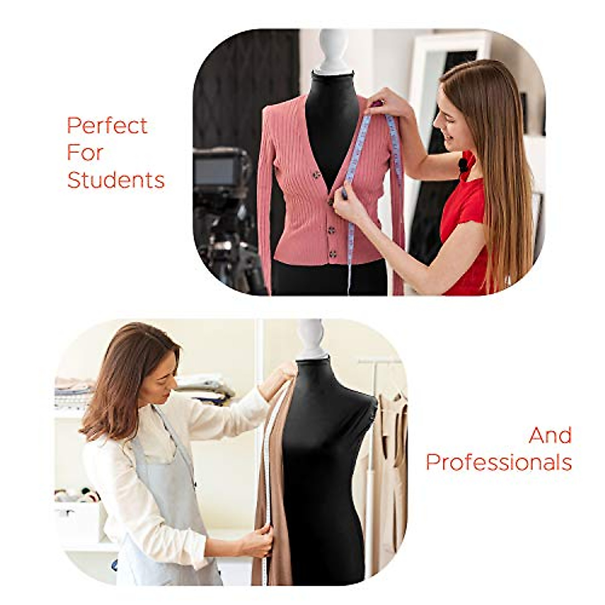 NAVADEAL Black Superb Lycra Mannequin Fabric Cover, 100% Handmade Soft Stretchy, for Fashion Designer Retail Boutique Store Dressmaker Form Dummy Model Display Fitting Styling, Mannequin NOT Included