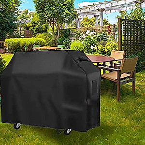 Gas Grill Barbecue Cover Waterproof 420D Oxford BBQ Gas Grill Smoker Cover Skyour Weather Resistant UV Heavy Duty Patio Outdoor Gas Barbecue BBQ Grill Covers (S: 31x25.7x39in)