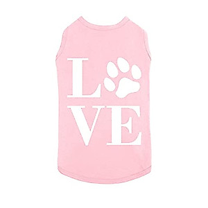 Apparelyn Love Funny Printed Cute Round Neck Sleeves Less Tshirt - 100% Soft Cotton Washable Lightweight Breathable Summer Clothes Fitable to Your Dog Puppy & Cat |