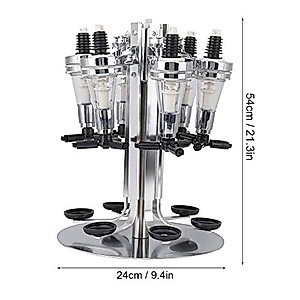 Liquor Dispenser, 6 Bottle Revolving Alcohol Rotating Dispenser Wine Beer Alcohol Bottle Beverage Stand Revolving Nozzle Drinkware Set for Wine Racks Cocktail Dispenser Wine Holder Bar Party Drinking