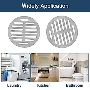 uxcell Stainless Steel Round Sink Floor Drain Strainer Cover 4.5 Inch Dia 2pcs (Pack of 2)