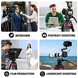 80" /203cm Video Tripod Heavy Duty Tripod with 360° Fluid Head,Mactrem Aluminum Tall Tripods Professional Compatible with Canon Nikon Sony DSLR Camera Camcorder Telescope Bnoculars (Load 33Lb)