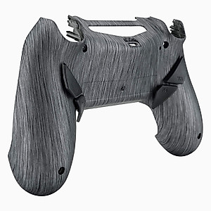 eXtremeRate Brushed Silver Dawn Programable Remap Kit for PS4 Controller with Upgrade Board & Redesigned Back Shell & 4 Back Buttons - Compatible with JDM-040/050/055 - Controller NOT Included