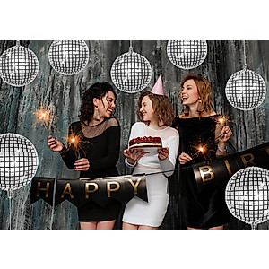 10 PCS Silver Disco Balloon 4D Round Balloon 70s 80s 90s Theme Disco Balloon Decorations Bachelorette Party Birthday Party Supplies