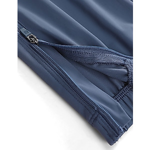 CRZ YOGA Athletic Joggers for Men - 29" Lightweight Running Training Pants with Zip Pockets and Ankle Zippers Electric Blue X-Large