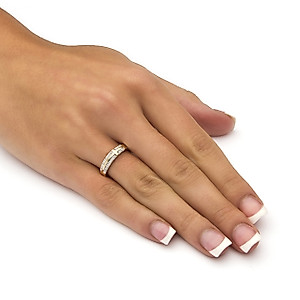 PalmBeach Yellow Gold-plated Sterling Silver Genuine Diamond Accent Sideways Cross Ring Sizes 6-16 Size 9