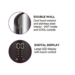 Salton JK1956 Cool Touch Digital Temperature Control, 1.5 L Electric Kettle, Black