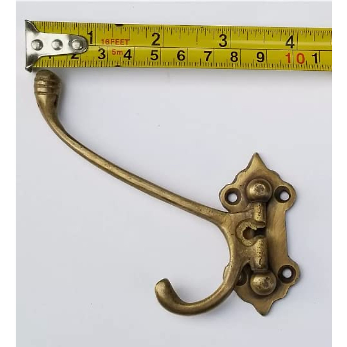 4 Old Style Solid Brass Double Wall Mount 180 Degree Swivel Coat Hat Towel Hooks #C24