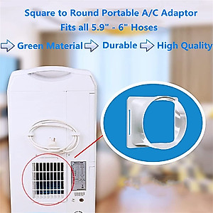 LAOTANG 5.8 inch/6 inch Portable Air Conditioner Exhaust Hose Coupler Window Adapter A/C Unit Tube Connector Mobile air Conditioning Accessories (Square to Round)