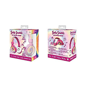 Gabba Goods Kids Safe Sound Adjustable, Foldable 3.5mm Wired Over Ear Headphones with Printed Design
